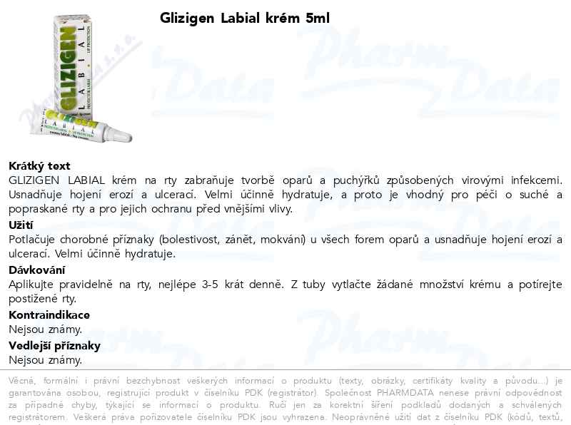 Glizigen Labial krém 5ml | SOS lékárna online, internetová lékárna, léky