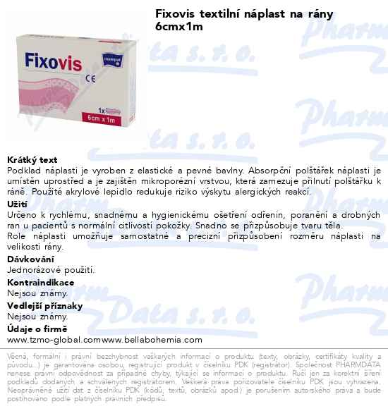 Fixovis 6cm x 1m textilní náplast na rány | SOS lékárna online ...