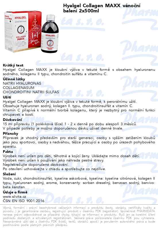 Hyalgel Collagen MAXX vánoční balení 2017 | SOS lékárna online ...