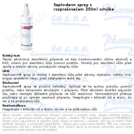 Septoderm spray s rozprašovačem 250 ml | SOS lékárna online ...