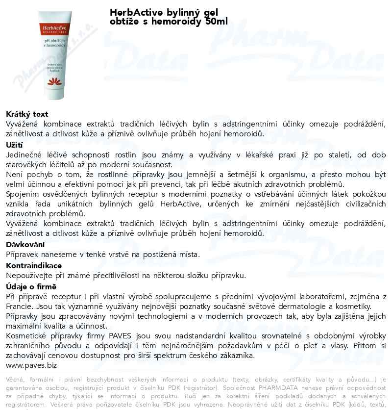 HERBACTIVE gel při obtížích s hemer.50ml | SOS lékárna online ...